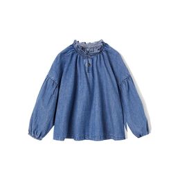 Vertbaudet Jeans-Bluse in Blau - 40% | Gr&ouml;&szlig;e 134 | Kinder-blusen-hemden