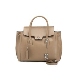 Lucca Baldi Leder-Henkeltasche "Pomarance" in Taupe - (B)40 x (H)40 x (T)14 cm - 76% | Damen-taschen