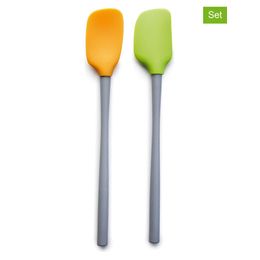 Ibili 2tlg.Set: Spatel mit Löffel in Grün/ Gelb - (L)12 cm - 11% | Kuechenhelfer