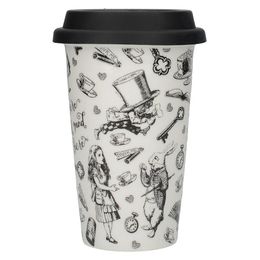 Mikasa Kaffeebecher ''Alice In Wonderland'' in Weiß/ Schwarz - 350 ml - 10% | Gedeckter-tisch