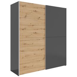 Boxxx Schwebet&uuml;renschrank, Graphit, Eiche Artisan, Holzwerkstoff, 2 F&auml;cher, 170x191x59 cm, individuelle Frontgestaltung, Schlafzimmer, Kleiderschr&auml;nke, Schwebet&uuml;renschr&auml;nke