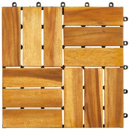 Ambia Garden Terrassenfliese Akazie Uno, Braun, Akazie, Holz, Kunststoff, Akazie, massiv, 30x2.4x30 cm, FSC 100%, witterungsbest&auml;ndig, UV-best&auml;ndig, Gartenzubeh&ouml;r, Terrassen- & Balkonb&ouml;den, Terrassenfliesen