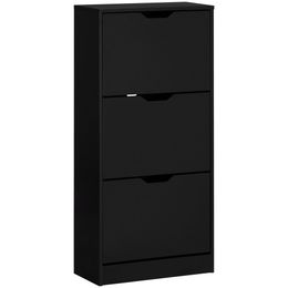 Livetastic Schuhkipper, Schwarz, Holzwerkstoff, 55x117x23.5 cm, Garderobe, Schuhaufbewahrung, Schuhkipper