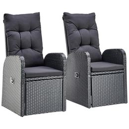 Ambia Garden Loungesessel, Schwarz, Metall, Kunststoff, F&uuml;llung: Schaumstoff, 105x57 cm, Loungem&ouml;bel, Loungesessel