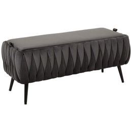 Xora Hockerbank, Schwarz, Dunkelgrau, Metall, Textil, 2-Sitzer, 110x46x45 cm, Truhe im Sitz, in verschiedenen Gr&ouml;&szlig;en erh&auml;ltlich, Esszimmer, B&auml;nke, Sitzb&auml;nke