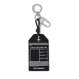 K by KARL LAGERFELD Karl Lagerfeld Schl&uuml;ssel- & Taschenanh&auml;nger - K/Monogram Schl&uuml;sselanh&auml;nger mit Kanvas-Gep&auml;ckanh&auml; - Gr. unisize - in Schwarz - f&uuml;r Damen