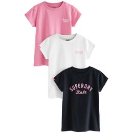 Superdry T-Shirt Mädchen Größe 134 rosa / schwarz / weiß