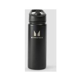 Myprotein Flip-Trinkhalmflasche aus recyceltem Metall, 500 ml &ndash; Schwarz