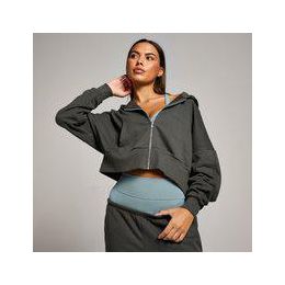 MP Damen TeMPo Crop-Kapuzenpulli mit Durchgehendem Rei&szlig;verschluss &ndash; Nachtgrau - XL