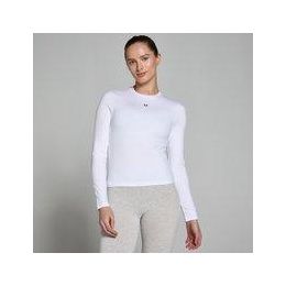 MP Damen Basics K&ouml;rperbetontes Langarm-T-Shirt &ndash; Wei&szlig; - XXS