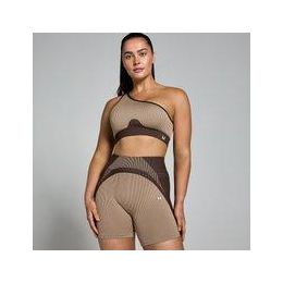 MP Damen Contrast Rib Nahtloser Sport-BH &ndash; Kaschmir/Espresso - M