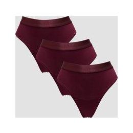 Myprotein MP Damen Tanga mit Mittelhohem Bund (3er-Packung) &ndash; Dunkle Beere - XS