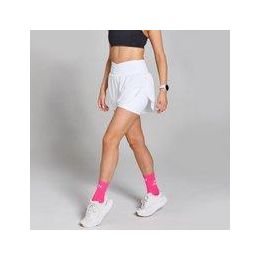 MP Damen Velocity Plissee-Laufshorts &ndash; Wei&szlig; - L