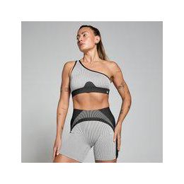 MP Damen Contrast Rib Nahtloser Sport-BH &ndash; Schwarz/Grau - XL