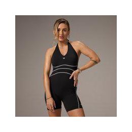 MP X Tatiana Shorts-All-In-One mit kontrastierendem Neckholder-Ausschnitt &ndash; Schwarz - L
