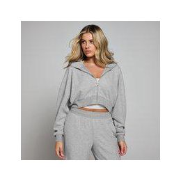 Myprotein MP Damen Soft Touch Kapuzenpulli mit durchgehendem Rei&szlig;verschluss &ndash; Hellgrau - XL