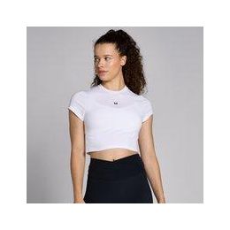 MP Damen Basics K&ouml;rperbetontes Kurzarm-Crop-T-Shirt &ndash; Wei&szlig; - XL