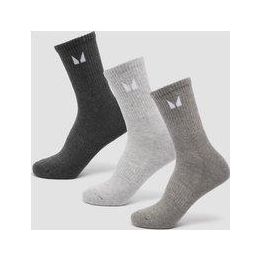 MP Unisex Crew Socks (3 Pack) - Grey - UK 2-5