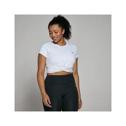 MP Damen Power Kurzarm-Crop-Top &mdash; Wei&szlig; - XS
