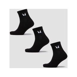 MP Unisex Ankle Socks (3 Pack) - Black - UK 6-8