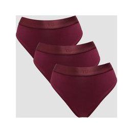 Myprotein MP Damen Bikinislip mit Mittelhohem Bund (3er-Packung) &ndash; Dunkle Beere - XS