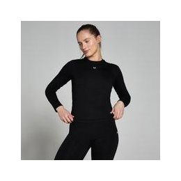MP Damen Basics K&ouml;rperbetontes Langarm-T-Shirt &ndash; Schwarz - XXS