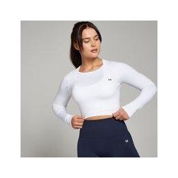 MP Damen Shape Nahtloses Langarm-Crop-Top &mdash; Wei&szlig; - XL