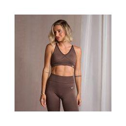 MP Damen Nahtloser Sport-BH mit V-Ausschnitt &ndash; Kaffee - S