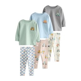 next Schlafanzug Jungen Gr&ouml;&szlig;e 86 ecru / hellblau / grau / mint