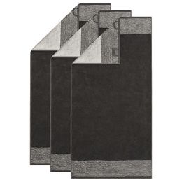 Caw&ouml; Caw&ouml; Handtuch Herren Gr&ouml;&szlig;e 50x100cm anthrazit / naturwei&szlig;