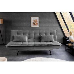 Riess Ambiente Modernes Schlafsofa JAZZ 195cm grau Cord 3-Sitzer Couch Riess-Ambiente Wohnzimmer