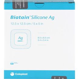 B2B Medical Biatain Silicone Ag Schaumverband 12,5x12,5 cm 5 St