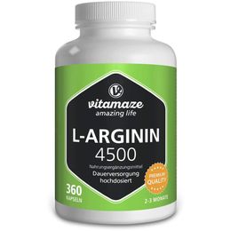 Vitamaze GmbH L-ARGININ Hochdosiert 4.500 mg Kapseln 360 St
