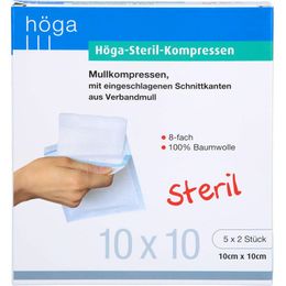 H&Ouml;GA-KOMPRESSEN 10x10 cm steril 8fach 5X2 St