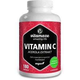Vitamaze GmbH Vitamin C 160 mg Acerola Extrakt pur vegan Kapseln 180 St