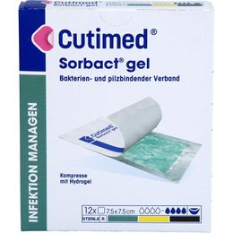 BSN Cutimed Sorbact Gel Kompressen 7,5x7,5 cm 12 St