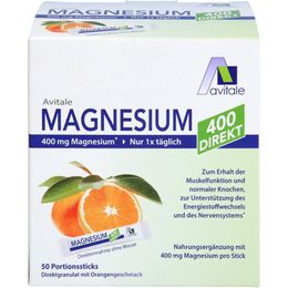 Avitale Magnesium 400 direkt Orange Portionssticks 50X2.1 g