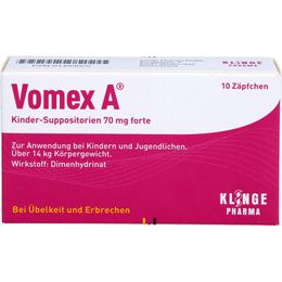 Vomex A Kinder-Suppositorien 70 mg forte 10 St
