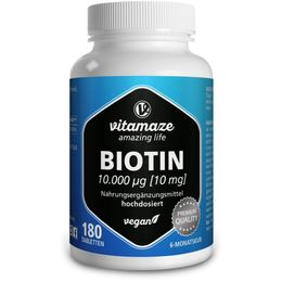 Vitamaze GmbH Biotin 10 mg hochdosiert vegan Tabletten 180 St