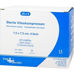 Fink & Walter Vlieskompressen steril 7,5x7,5 cm 4fach 25X2 St