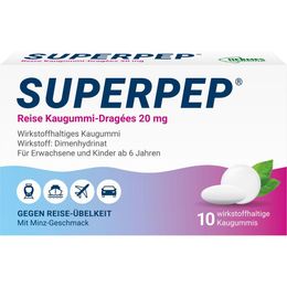 HERMES Arzneimittel Superpep Reise Kaugummi Dragees 20 mg 10 St