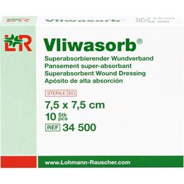 Lohmann & Rauscher Vliwasorb superabsorb.Saugkomp.steril 7,5x7,5 cm 10 St