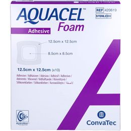 Avitamed Aquacel Foam adhäsiv 12,5x12,5 cm Verband 10 St