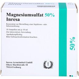Magnesiumsulfat 50% Inresa Konz.z.H.e.Inj.-/Inf.L. 10X10 ml