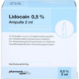 Lidocain pharmarissano 0,5% Inj.-Lsg.Ampullen 2 ml 10X2 ml