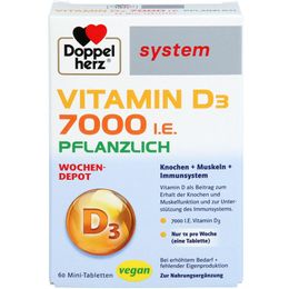 Queisser Doppelherz Vitamin D3 7000 I.E. pflanzlich sys.TAB 60 St
