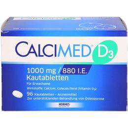 HERMES Arzneimittel Calcimed D3 1000 mg/880 I.E. Kautabletten 96 St