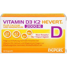 Vitamin D3 K2 Hevert+Calcium u.Magnes.2000 Ie Kps. 60 St