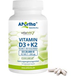 Vitamin D3 20.000 I.E.+K2 VitaMK7 200 &mu;g Kapseln 120 St