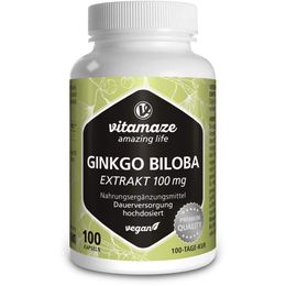 Vitamaze GmbH Ginkgo Biloba 100 mg hochdosiert vegan Kapseln 100 St